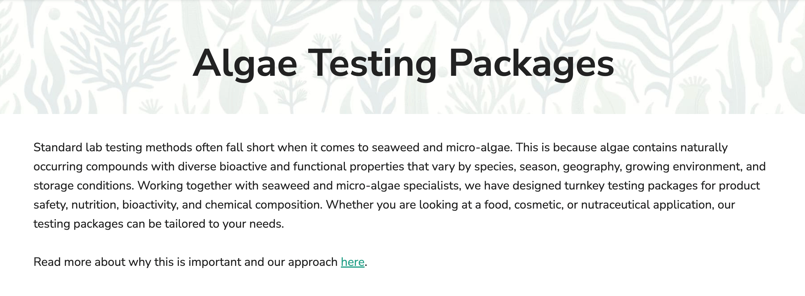 Algae Testing Packages | Submariner Network for Blue Growth